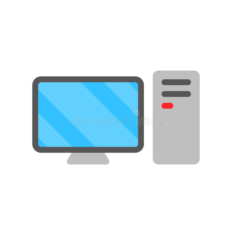 Personal Computer Vector, Electronic Device Flat Style Icon Stock ...