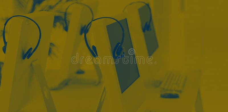 Personal computers on desk stock photo. Image of desk - 255499406