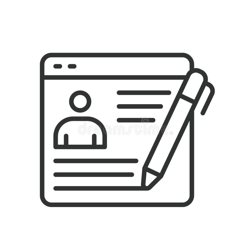 Personal Data Account Edit, Icon in Line Design. Personal, Data ...