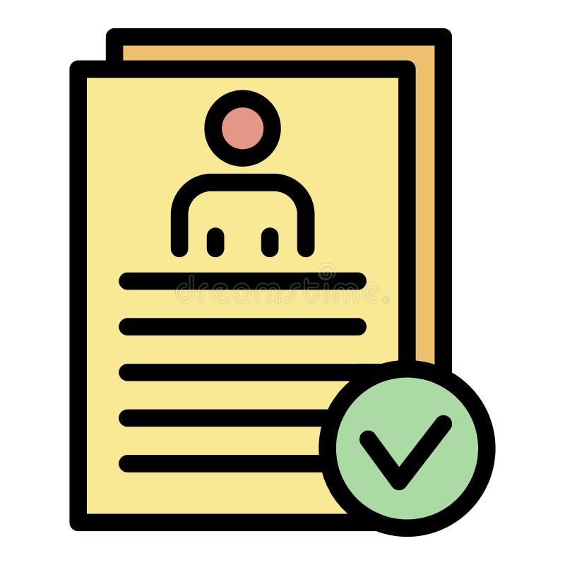 Personal Data Check Icon Color Outline Vector Stock Vector ...