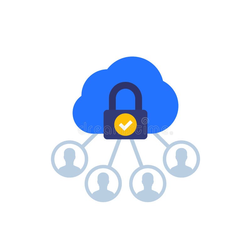 Personal Data in Cloud, Privacy Icon Stock Vector - Illustration of ...