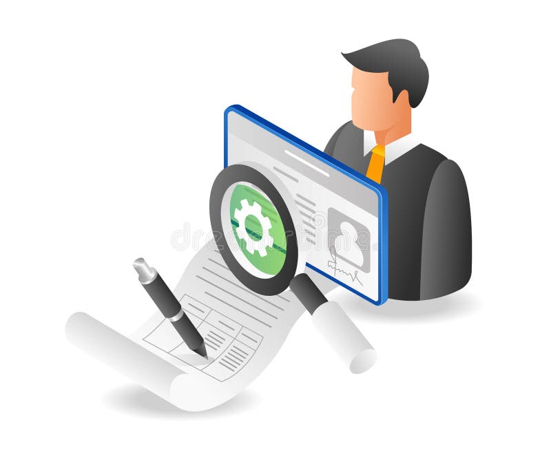 Personal Data Id Information in Flat Isometric Illustration Design ...