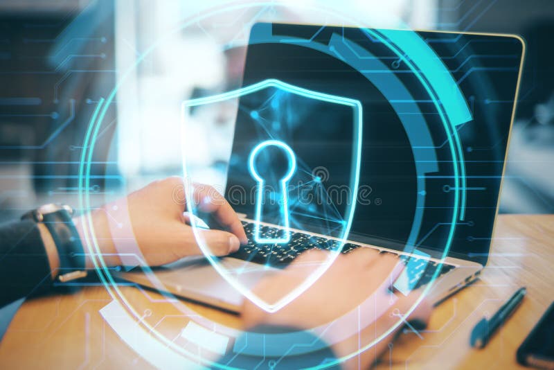 Personal Data and Information, Cyber Security Concept with Digital Blue ...