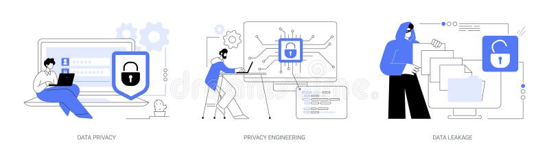 Personal Data Protection Abstract Concept Vector Illustrations. Stock Vector - Illustration of ...