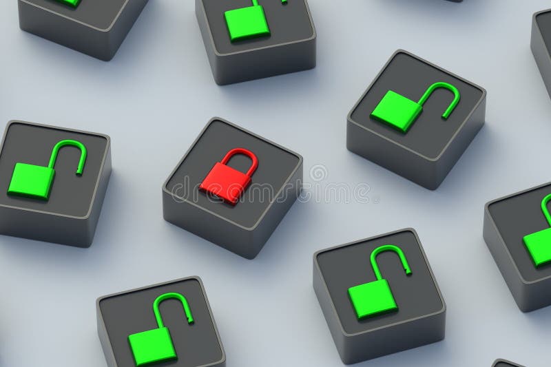 Personal Data Protection. Closed Access Stock Illustration ...