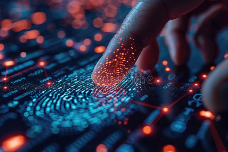 Personal Data Protection , Digital Fingerprint Trace, a Padlock, Know ...