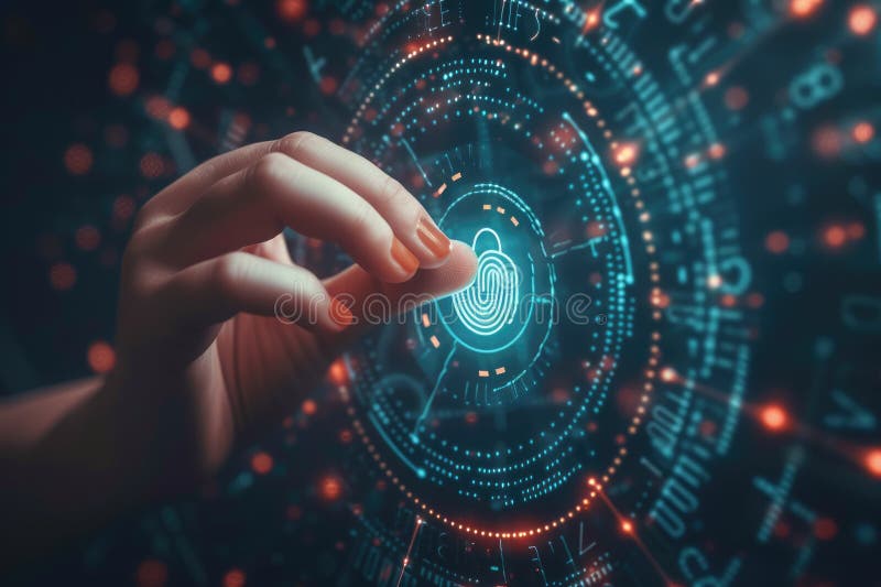 Personal Data Protection , Digital Fingerprint Trace, a Padlock, Know ...