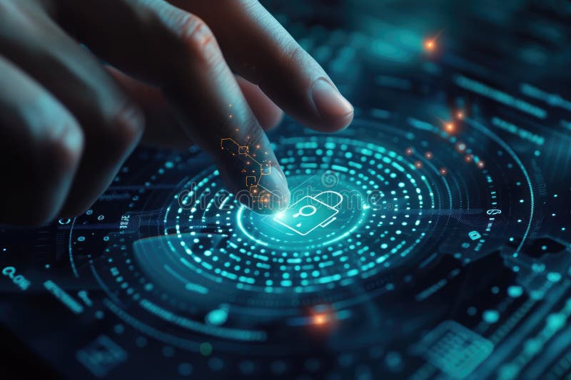 Personal Data Protection , Digital Fingerprint Trace, a Padlock, Know ...