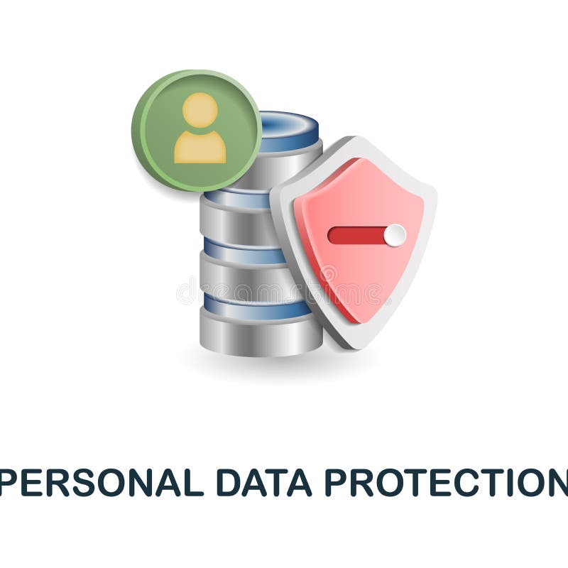 Personal Data Protection Icon. 3d Illustration from Fintech Collection ...