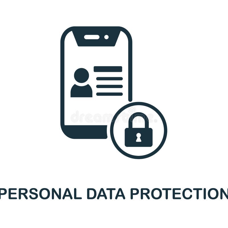 Personal Data Protection Icon. Monochrome Simple Personal Data ...