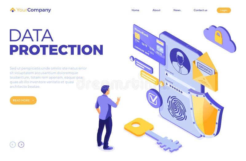 Personal Data Protection stock vector. Illustration of cloud - 171589906