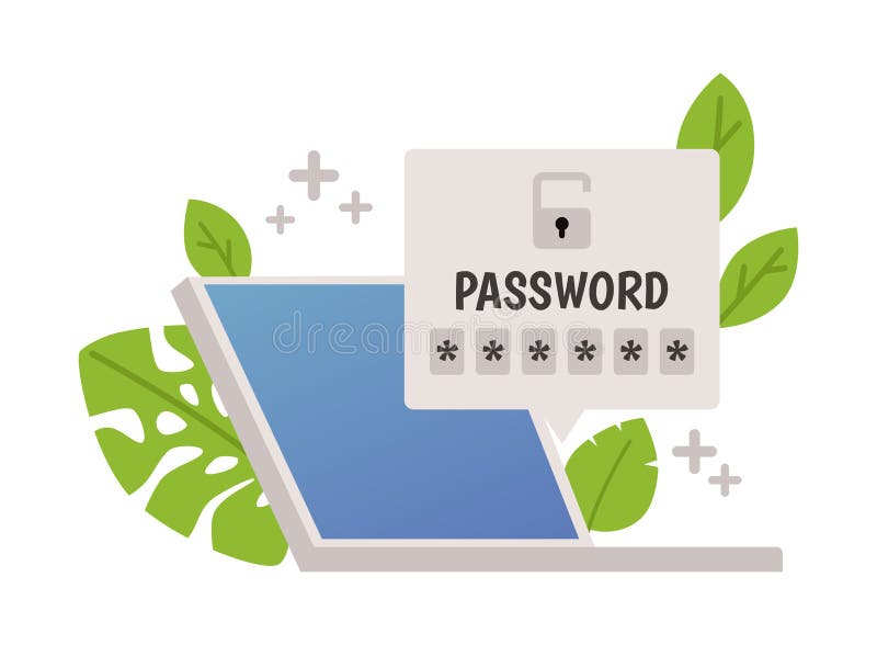 Personal Data Protection Page for Entering a Password, Flat Vector ...