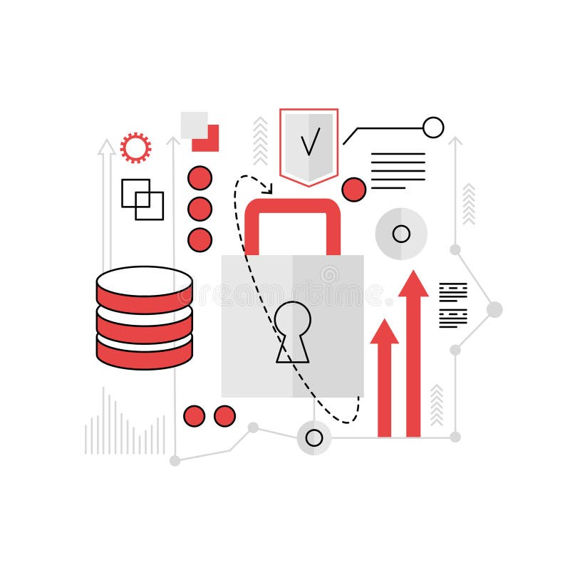 Personal data protection stock illustration. Illustration of computer ...