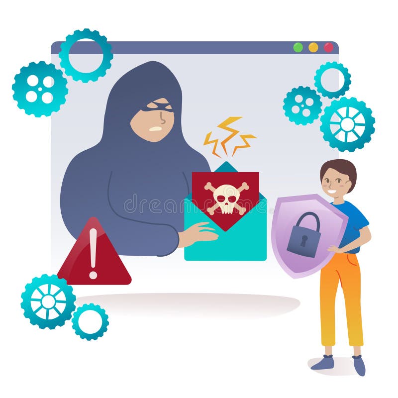 Personal Data Security Concept Data Stealing Malware Cyber Criminal