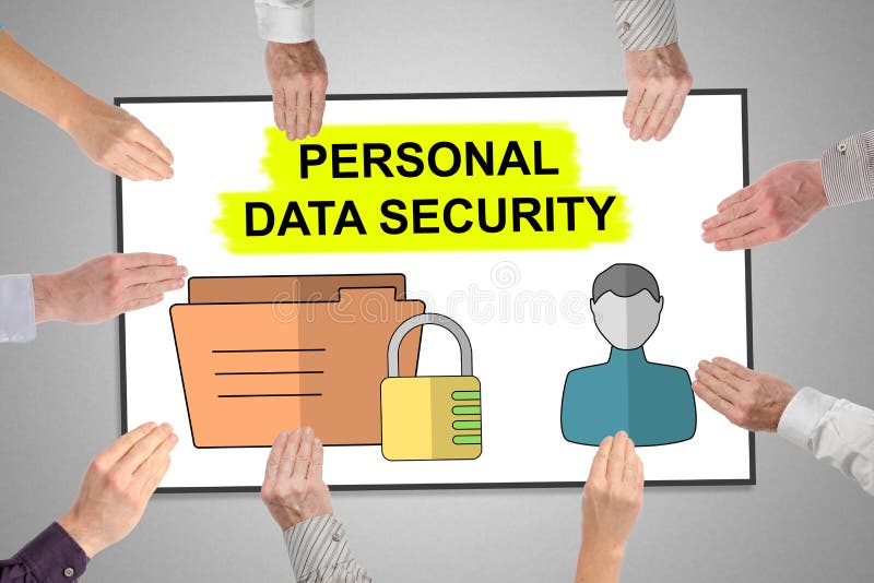 Personal Data Security Concept on a Whiteboard Stock Image - Image of ...