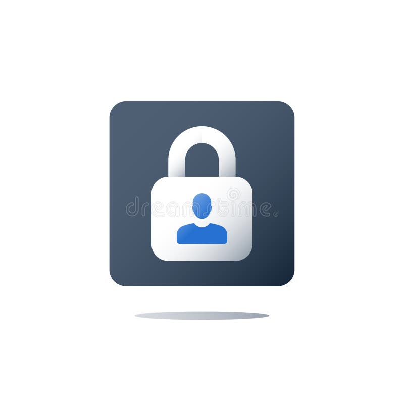 Privacy Policy, Personal Data Security, GDPR Concept, Vector Icon Stock ...