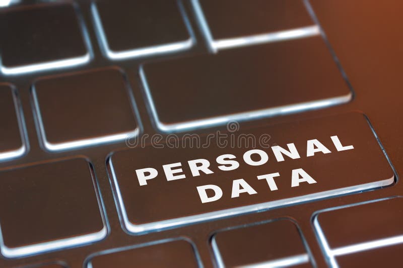 PERSONAL DATA Text on Keyboard Key Inscription Stock Image - Image of ...