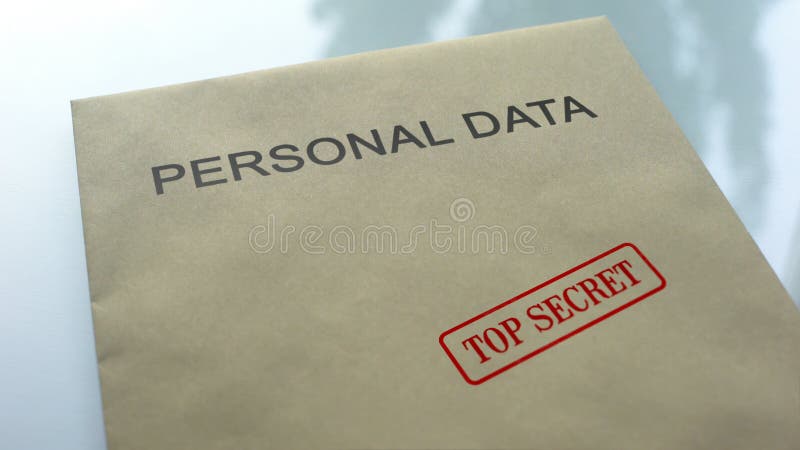 Personal Data Top Secret, Seal Stamped on Folder with Important ...