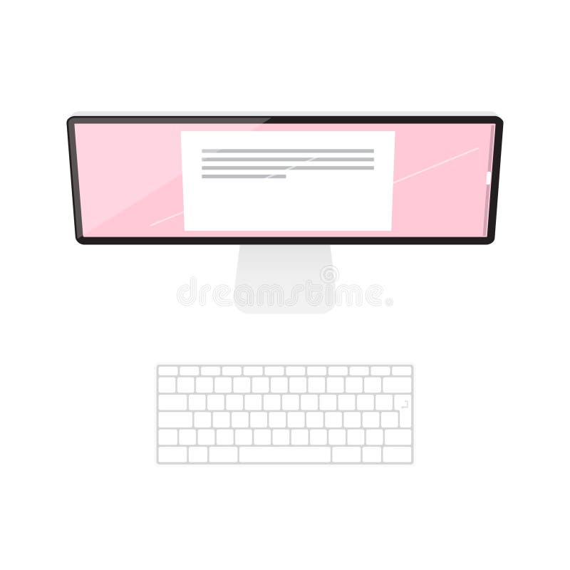 Personal Desktop Computer - Monitor with Keyboard - Top View, Stock ...