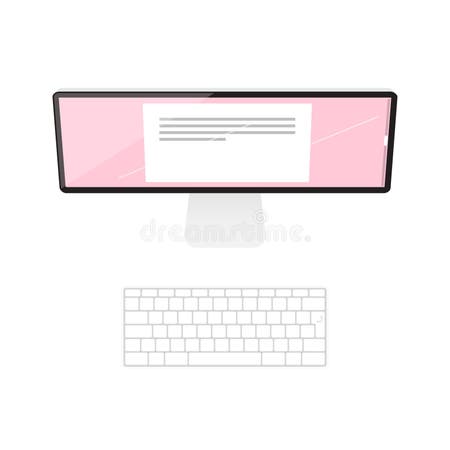 Personal Desktop Computer - Monitor with Keyboard - Top View, Stock ...
