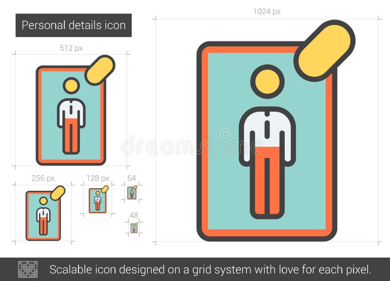 Personal Details Line Icon. Stock Vector - Illustration of ...