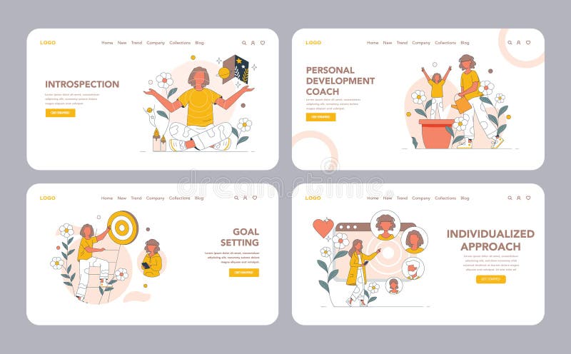 Personal Development Coach Concept. Flat Vector Illustration. Stock ...