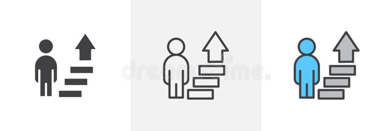Personal Development Icon Set. Human Career Growth Empowerment Vector ...