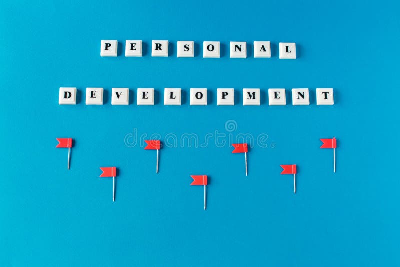Personal Development. Isolated Text Written on a Blue Background and ...