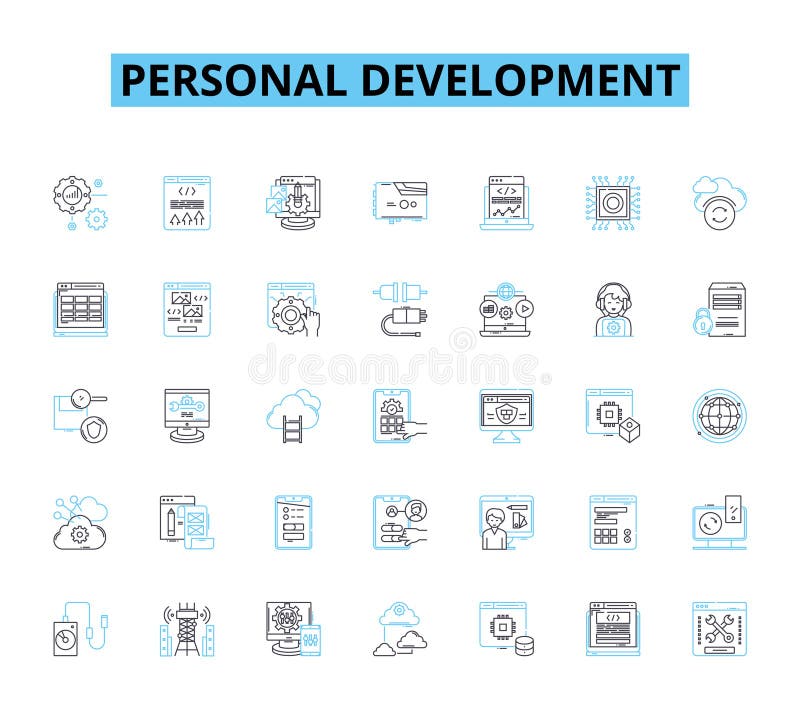 Personal Development Linear Icons Set. Growth, Motivation, Self ...