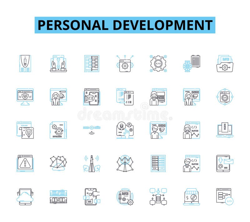 Personal Development Linear Icons Set. Growth, Motivation, Self ...