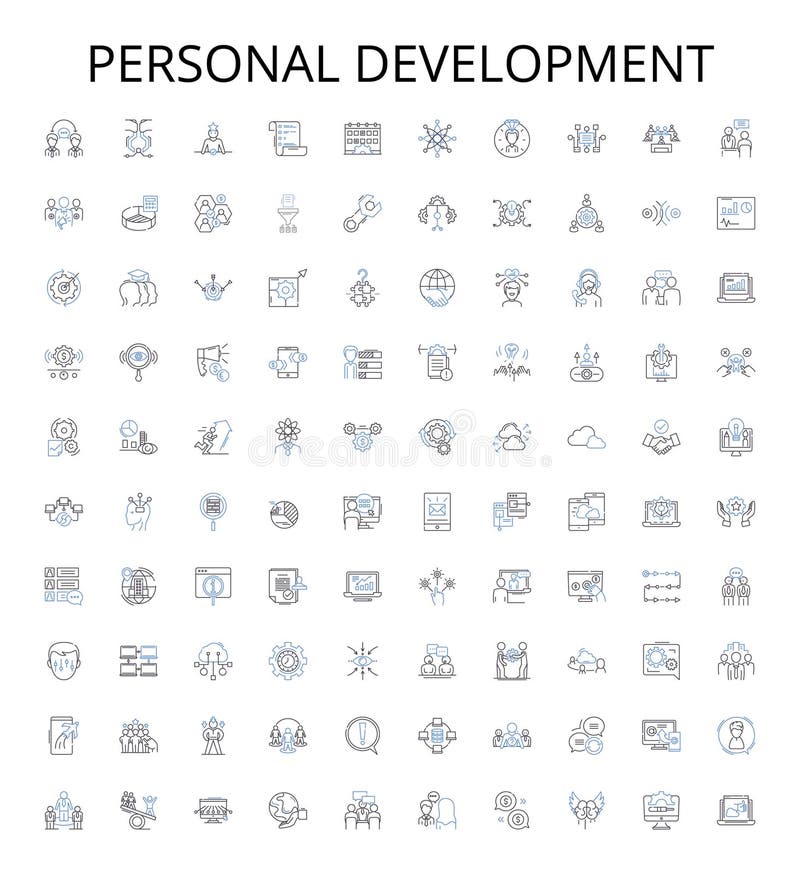 Personal Development Outline Icons Collection. Growth, Learning, Self ...