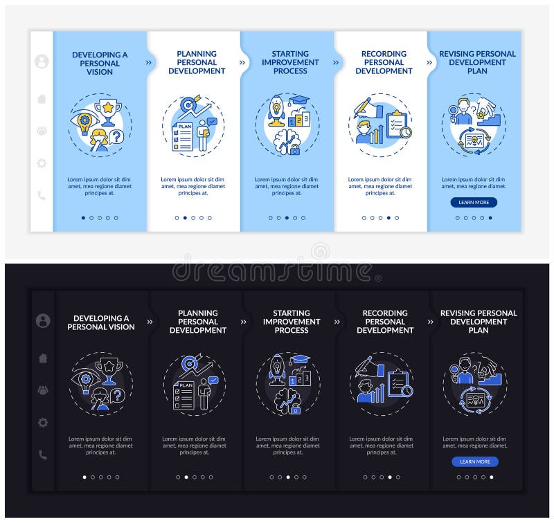 Personal Development Progress Onboarding Vector Template Stock Vector ...
