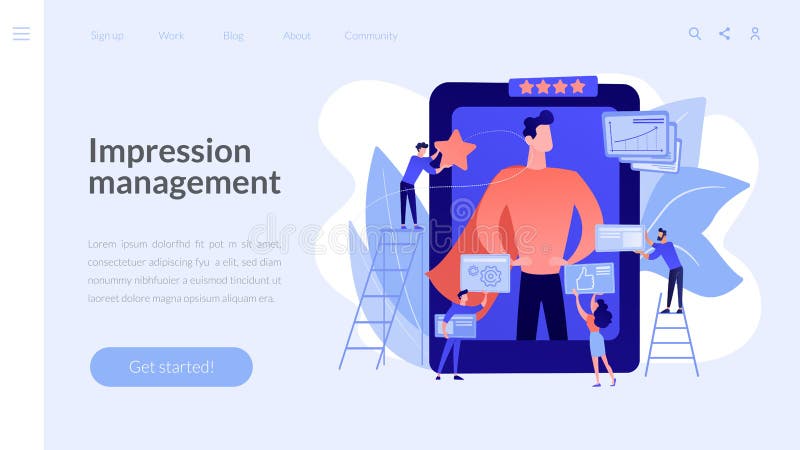 Impression Management Concept Landing Page Stock Vector - Illustration ...