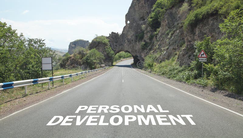 Personal Development Text on Asphalt Road Stock Image - Image of ...