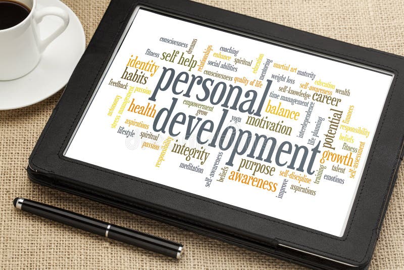 Personal Development Word Cloud Stock Photo - Image of growth, tablet ...