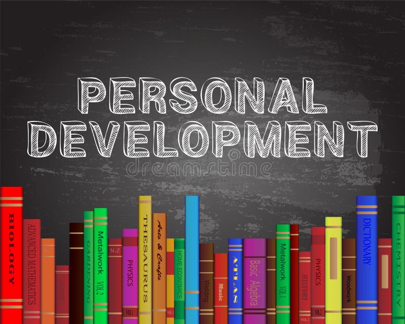 Personal Development Books Blackboard Stock Vector - Illustration of ...