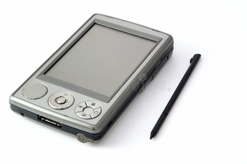 Personal Digital Assistant in Human Hands Stock Image - Image of ...