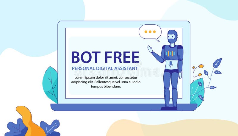 Personal Digital Assistant Bot Free for Computer Stock Vector ...