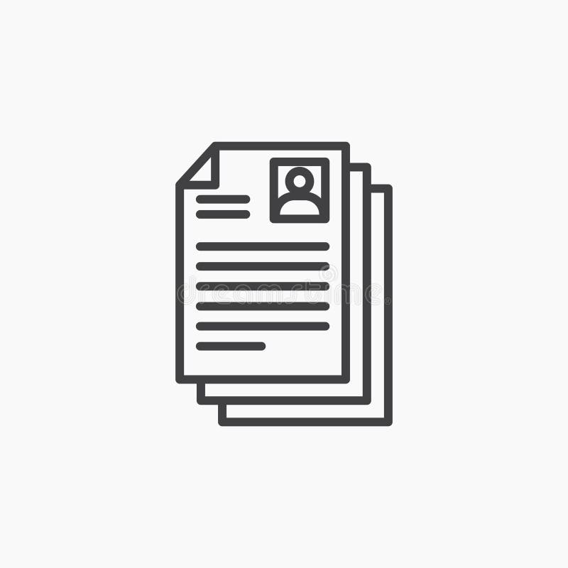 Personal Documentsline in Thin Line Black Color. Flat Simple Vector ...