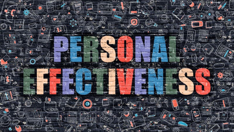 Personal Effectiveness Concept. Multicolor on Dark Brickwall. Stock ...