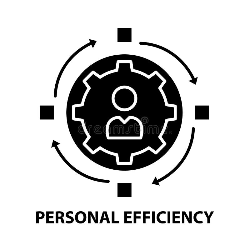 Personal Efficiency Icon, Black Vector Sign with Editable Strokes ...