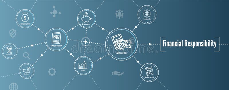 Personal Finance & Responsibility Icon Set - Web Header Banner Stock ...