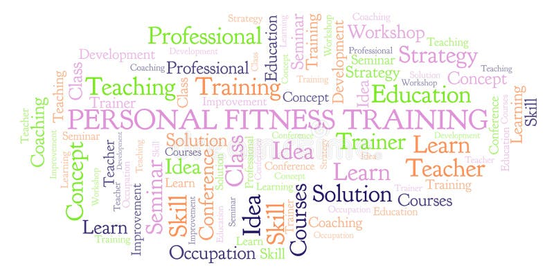 Personal Fitness Training Word Cloud. Stock Illustration - Illustration ...