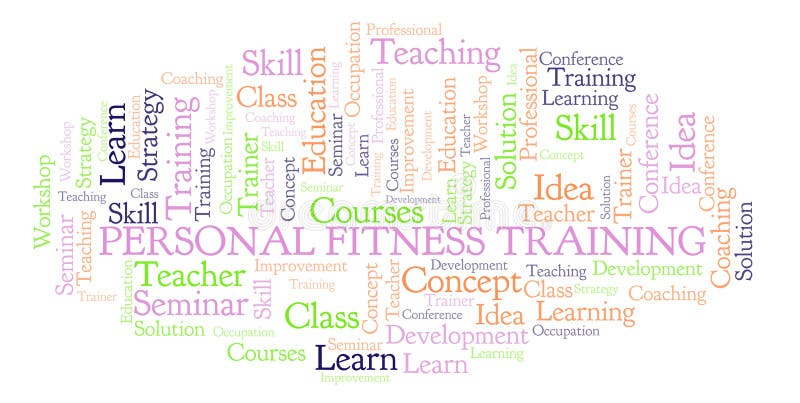 Personal Fitness Training Word Cloud. Stock Illustration - Illustration ...