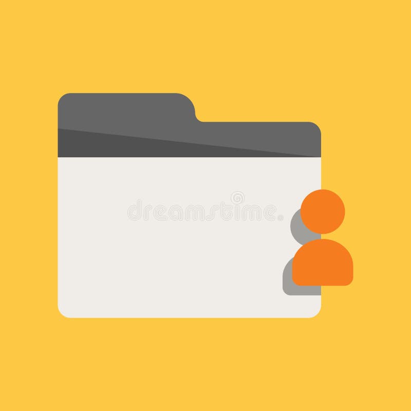 Personal Folder. Business Folder Icon in Flat Design with People Symbol ...