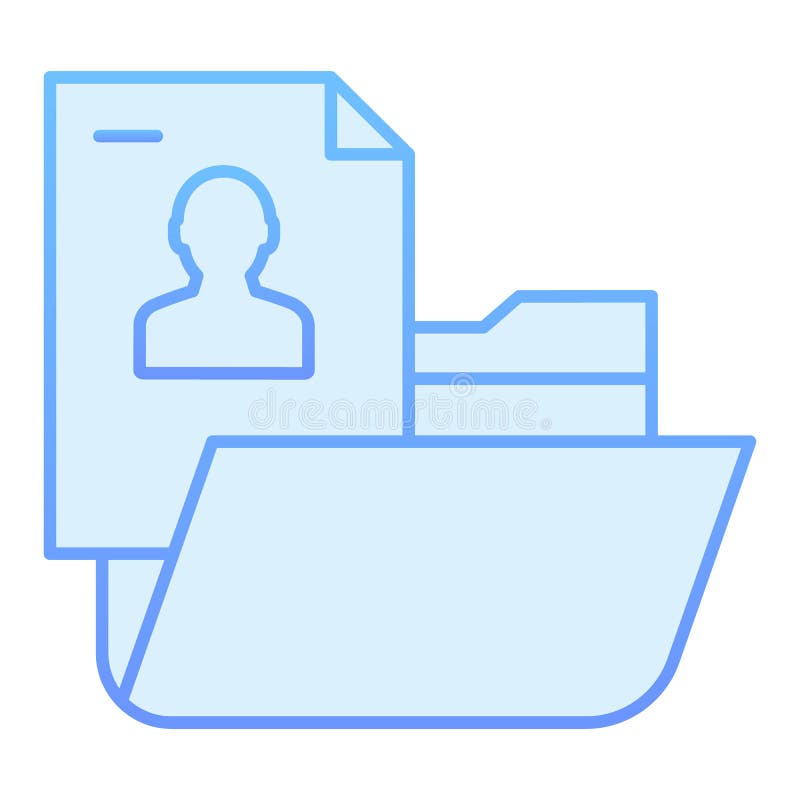 Personal Folder Flat Icon. Folder with Personal Information Blue Icons ...