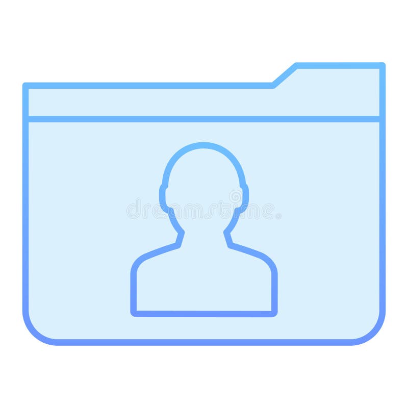 Personal Folder Flat Icon. Member Folder Blue Icons in Trendy Flat ...