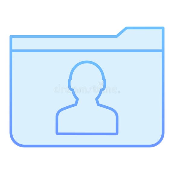 Personal Folder Flat Icon. Member Folder Blue Icons in Trendy Flat ...