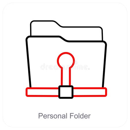 Personal Folder and Folder Icon Concept Stock Vector - Illustration of ...