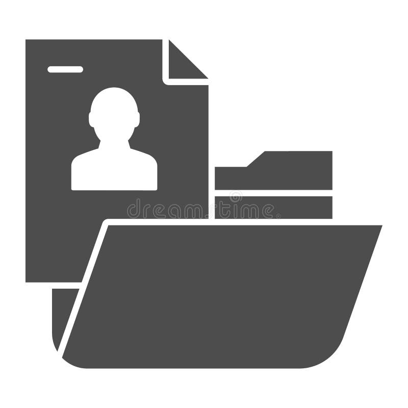 Personal Folder Solid Icon. Folder with Personal Information Vector ...